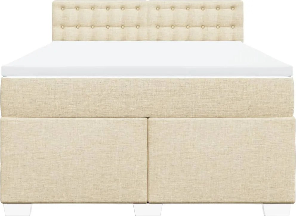 Box spring postel s matrací krémová 160x200 cm textil 3285958