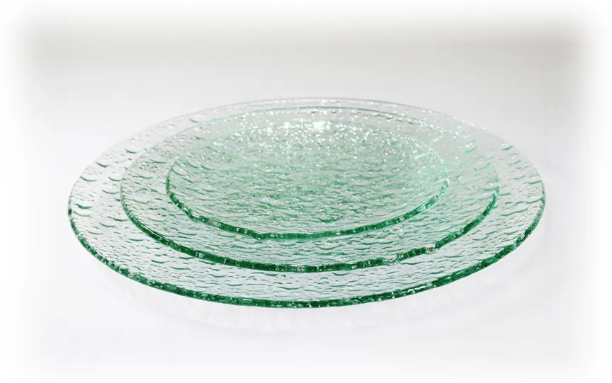 BDK-GLASS Kulaté skleněné talíře NATURE MOON Průměr: 21cm