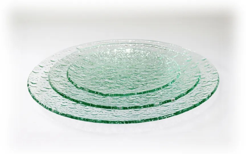 BDK-GLASS Kulaté skleněné talíře NATURE MOON Průměr: 35cm