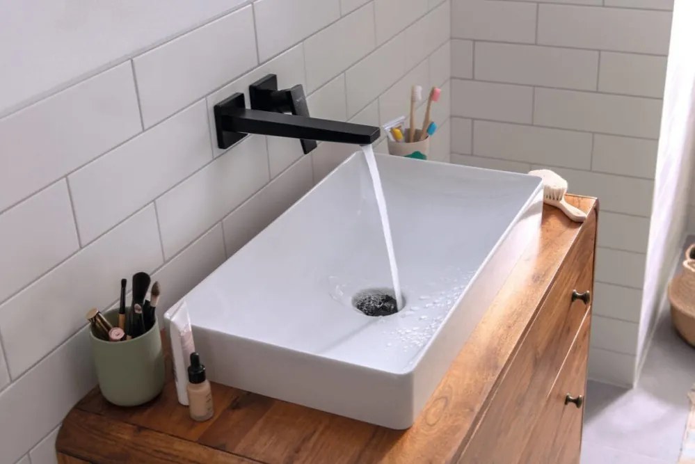 Hansgrohe Metropol, umyvadlová baterie pod omítku 225 mm, 2-otvorová instalace, černá matná, 32526670