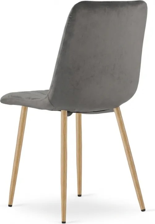 Šedá sametová židle LAVA PEWTER GREY