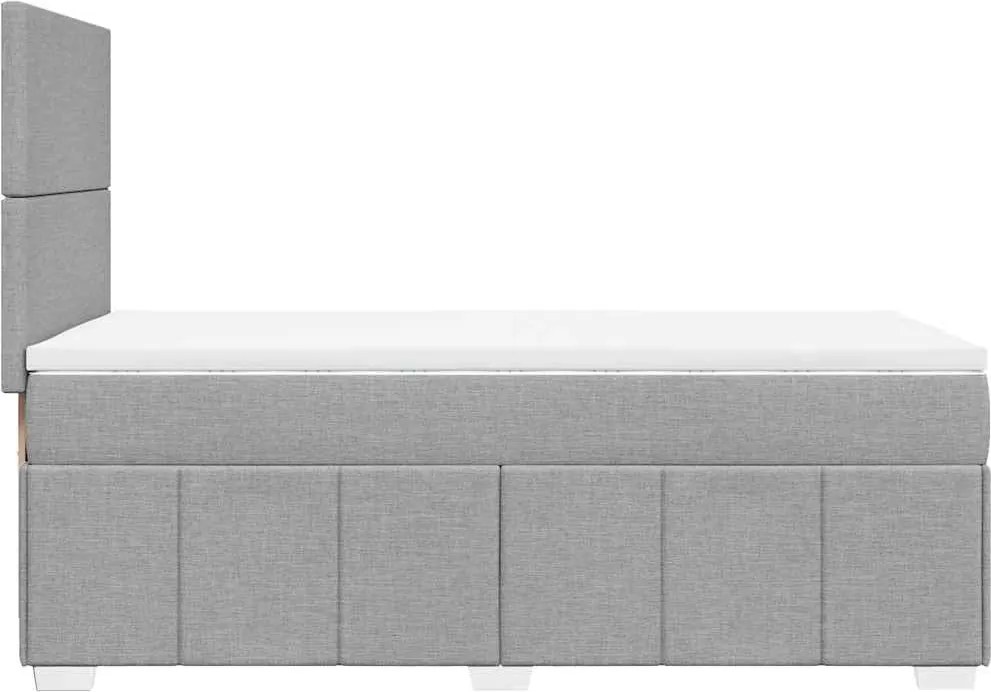 Box spring postel s matrací světle šedá 80 x 200 cm textil 3293788