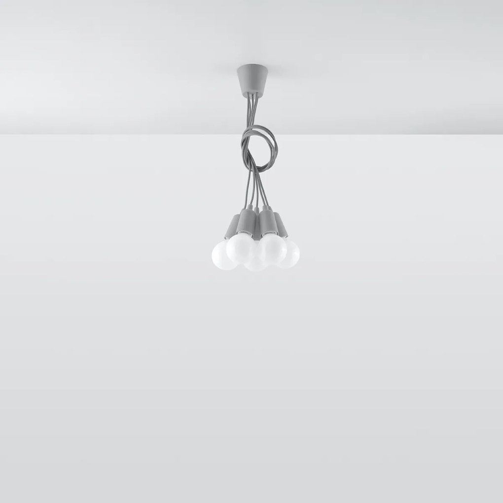 Sollux Lighting Závěsné svítidlo DIEGO 5 šedé