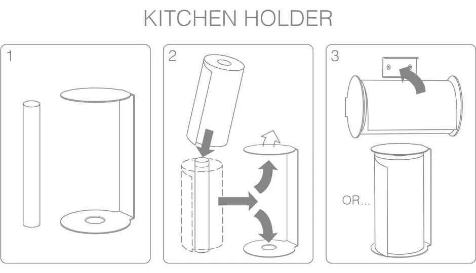 Šedý stojan na papírové utěrky ø 13 cm Bull XL – LIND DNA