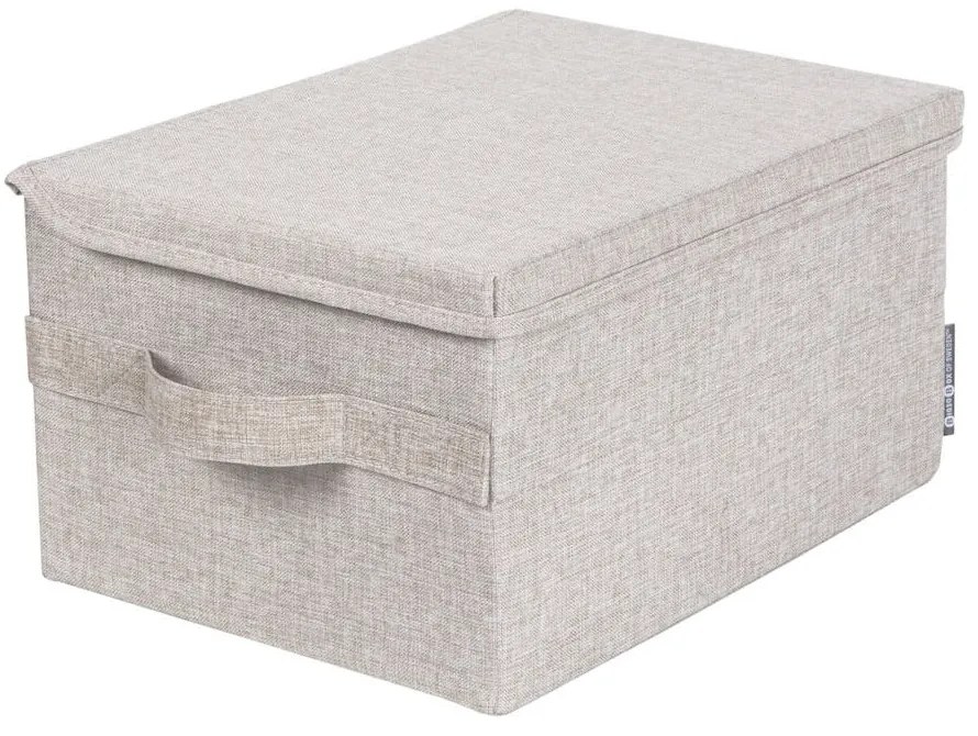 Béžový látkový úložný box s víkem 35x26x19 cm Soft Storage – Bigso