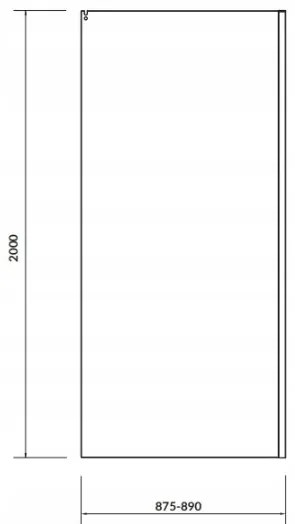 Cersanit Crea, skleněná sprchová stěna k posuvným spchovým dveřím 90x200 cm, 8mm čiré sklo, chromový profil, S900-2614