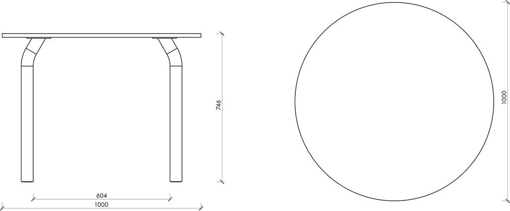 Kulatý jídelní stůl s deskou v dubovém dekoru ø 100 cm Meko – noo.ma