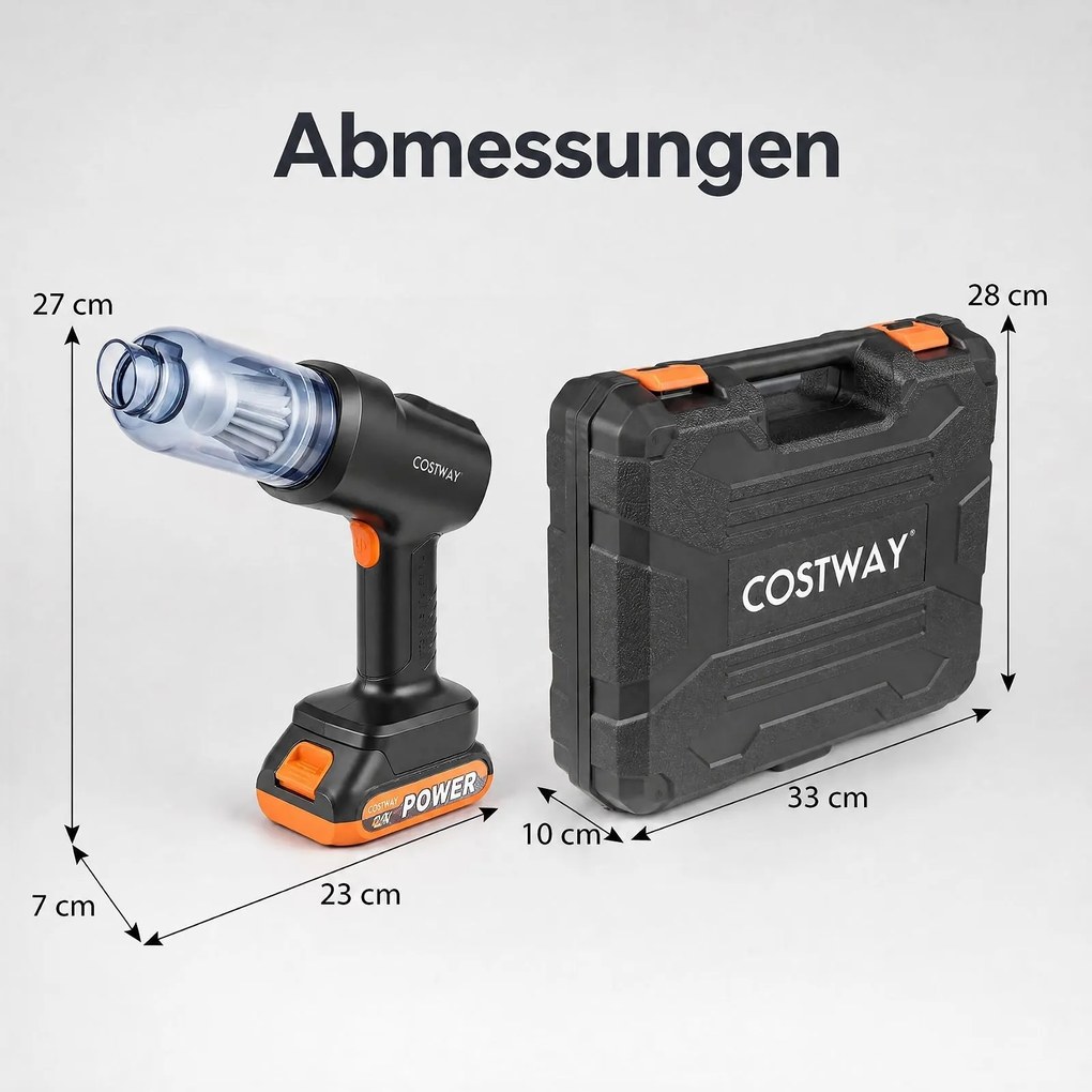 Costway 4 v 1 baterie ručního vysavače 21000 Bezdrátový vysavač Pa s 120 W