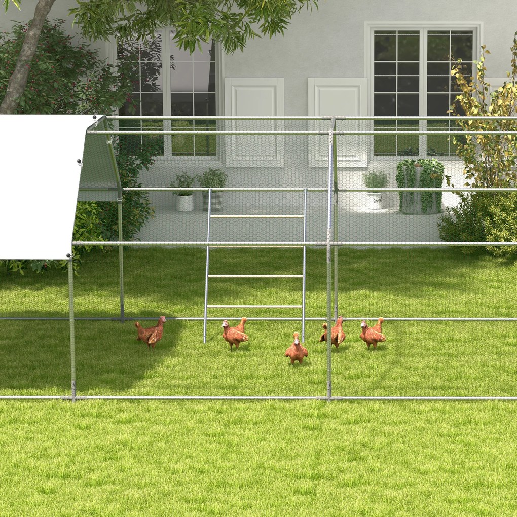 PawHut dřevěný žebřík pro kuřata, hřiště pro kuřata Prolézačka pro 4-6 kuřat 140 x 86 x 2,5 cm přírodní dřevo