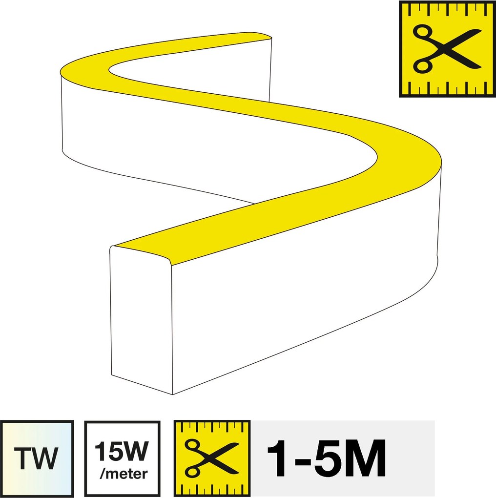 SLC SM16069 LED pásek SLC NEON FLEX SIDE TW 2400-6500K 15W 366LM 1-5M IP67 - TLG