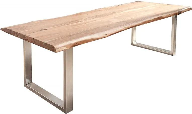 Deflee jídelní stůl MAMMUT 200-C masiv akácie JS36644masivní akáciové dřevo lakované, ocelová základna  200 cm x 80 cm x 100 cm