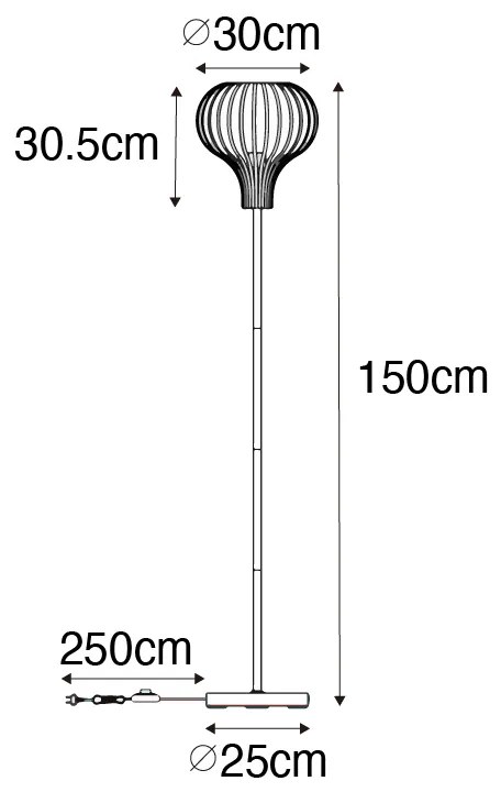 Moderní stojací lampa černá - Saffira