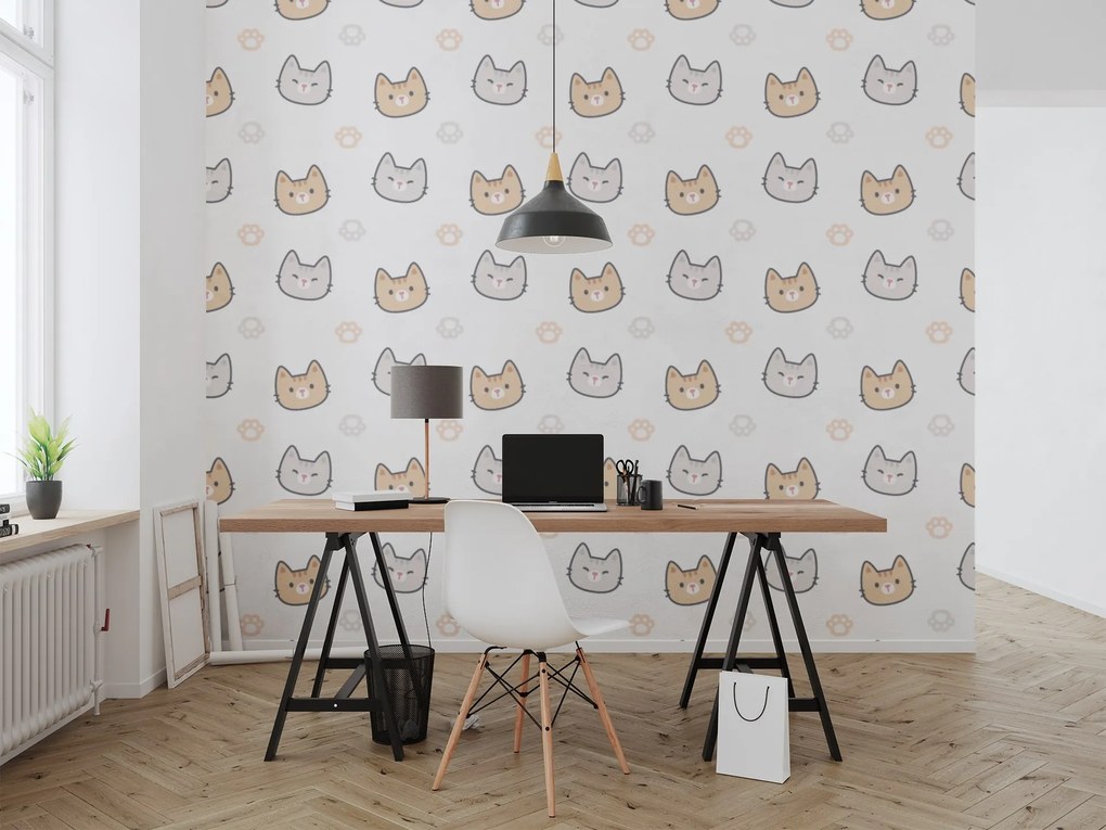 Ekomazlíček Tapeta KAWAII KITTY Typ tapety: Vinylová tapeta matná (samolepící), Šířka tapety: 100 cm, Výška tapety: 200 cm