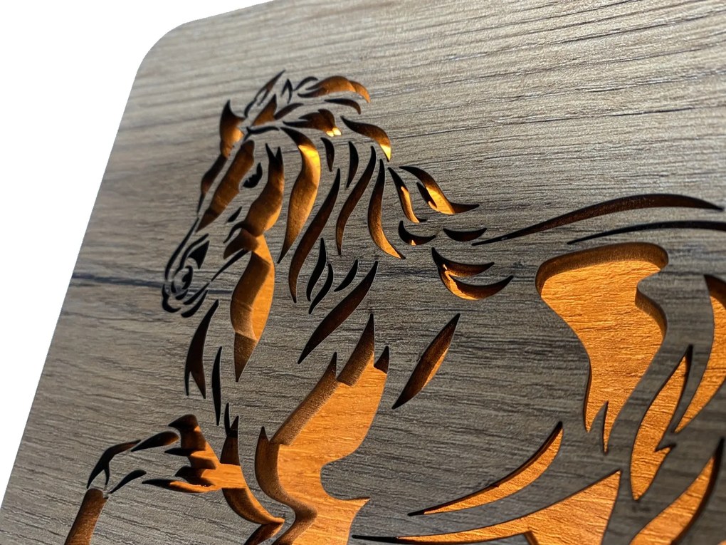 Li-Go "Kůň" lampa 19x19cm provedení povrchu: bříza