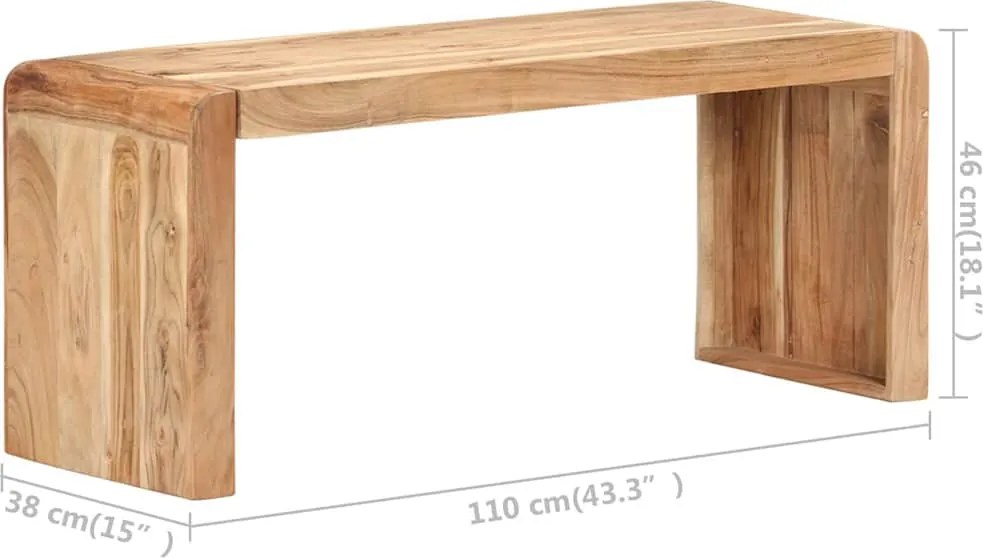 Lavice 110 x 38 x 46 cm masivní akáciové dřevo 323584