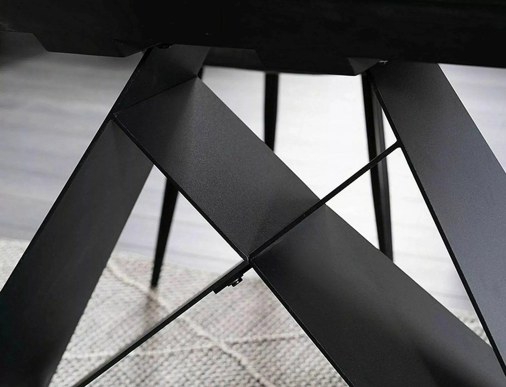 Jídelní rozkládací stůl Westin 120/160 cm keramika černý/bílý mramor