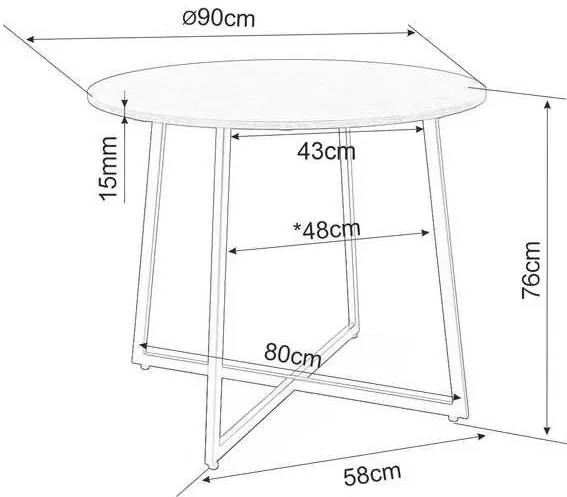Jídelní stůl Lona, hnědá / černá