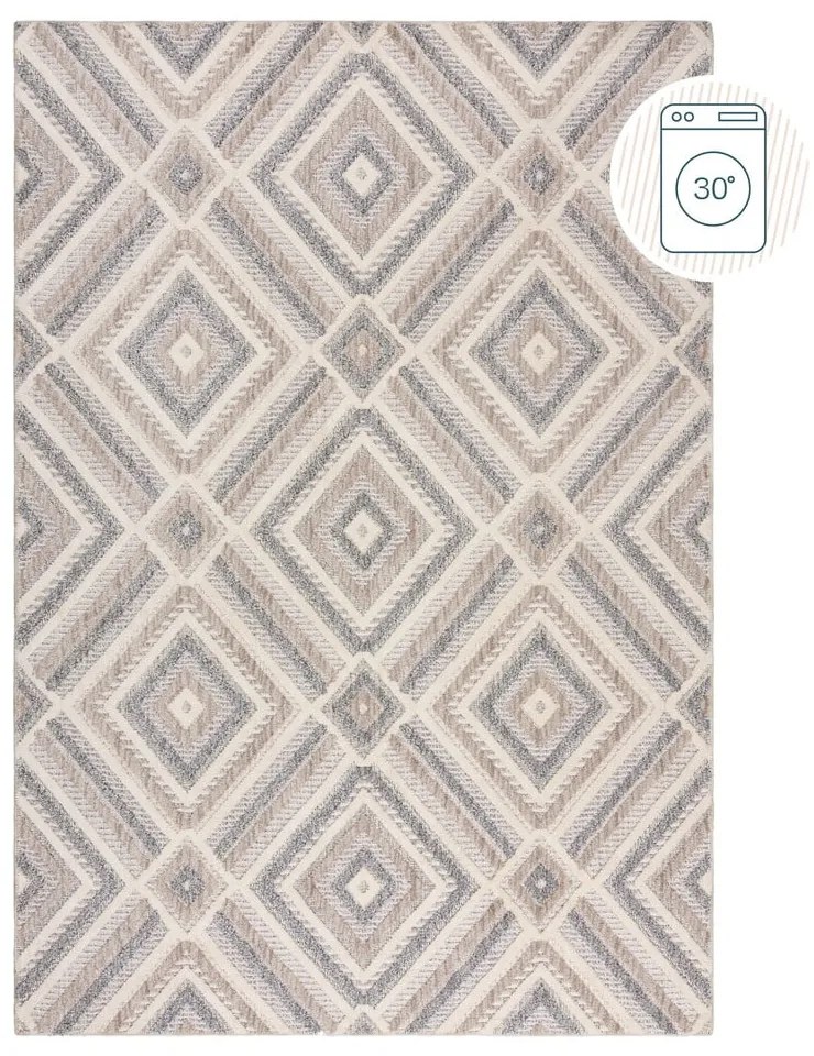 Šedobéžový pratelný koberec 155x230 cm Beckett – Flair Rugs