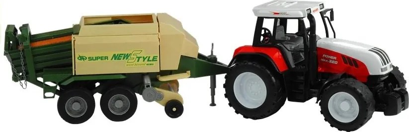 LEAN Toys Velký traktor s přívěsem zemědělský stroj 65 cm