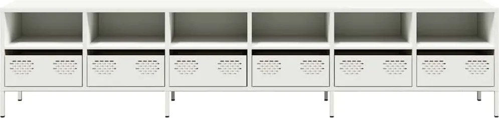 TV skříňka bílá 202 x 39 x 43,5 cm ocel válcovaná za studena 3307160