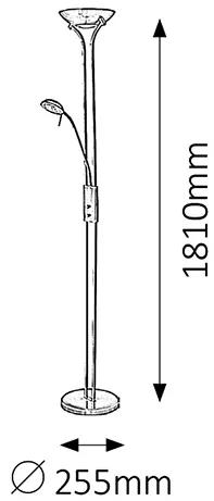 RABALUX Podlahová stojací lampa BETA, chromová 004075