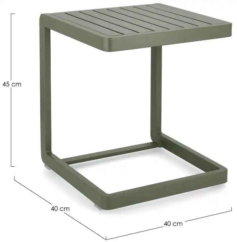 Zelený kovový zahradní odkládací stolek Bizzotto Konnor 40 x 40 cm | BIANO