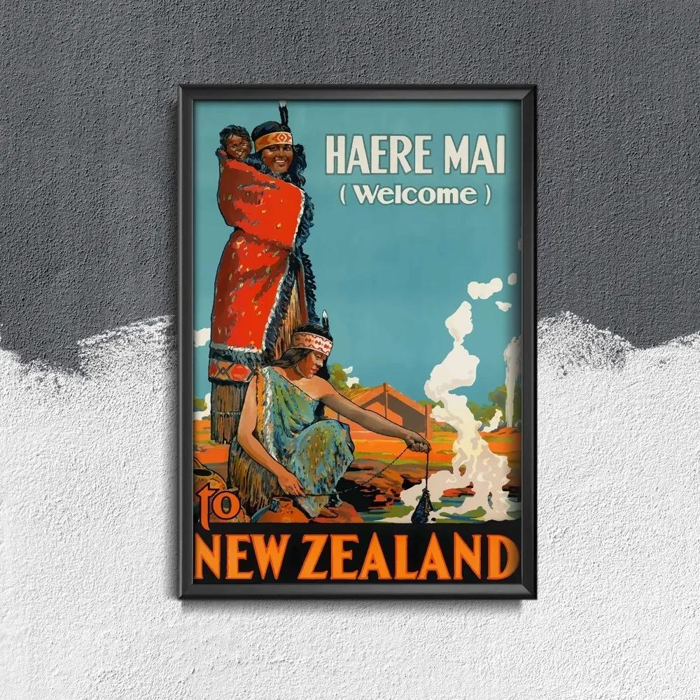 Retro plakát Nový zéland
