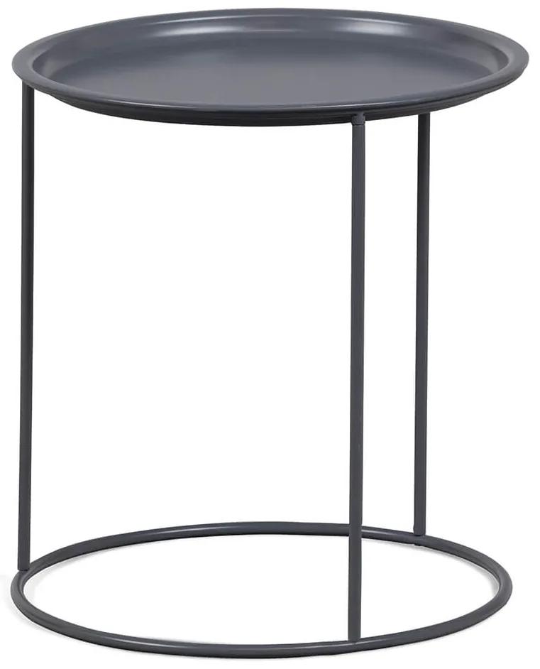 Odkládací stolek ivar s odnímatelným tácem ø 40 cm šedý MUZZA