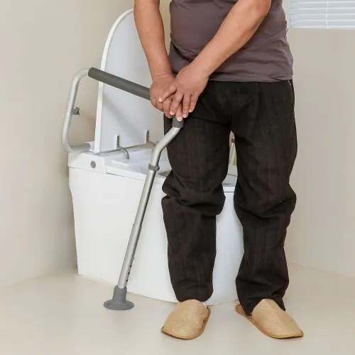 WC bezpečnostní zábradlí, rám toaletního sedátka v koupelně