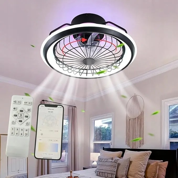 Závěsná lampa s ventilátorem, integrovaný Led zdroj