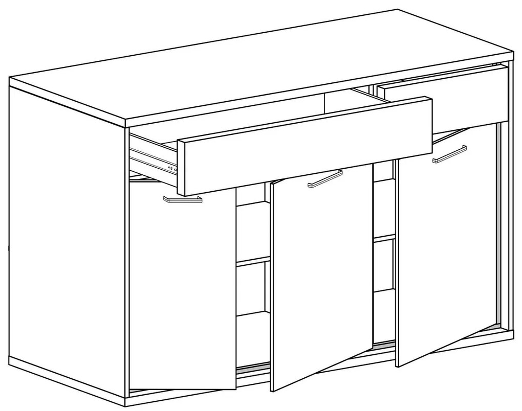 Casarredo - Komfort nábytek Komoda 3D2S PILETAS M-7 dub hickory