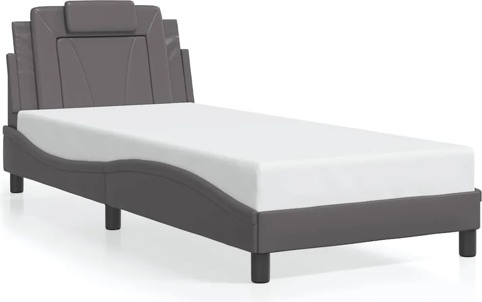 Rám postele Viana bez matrace šedý 90x200 cm umělá kůže 3208071
