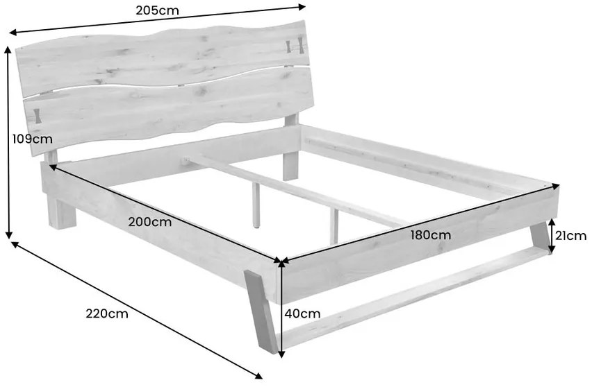 Invicta Dřevěná postel AMAZONAS 180x200 světlá 43556