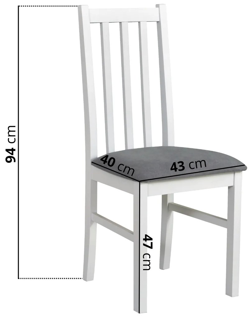 Jídelní židle Edita 2 Zvolte dřevo: Bílá, Zvolte látku: látka 10b