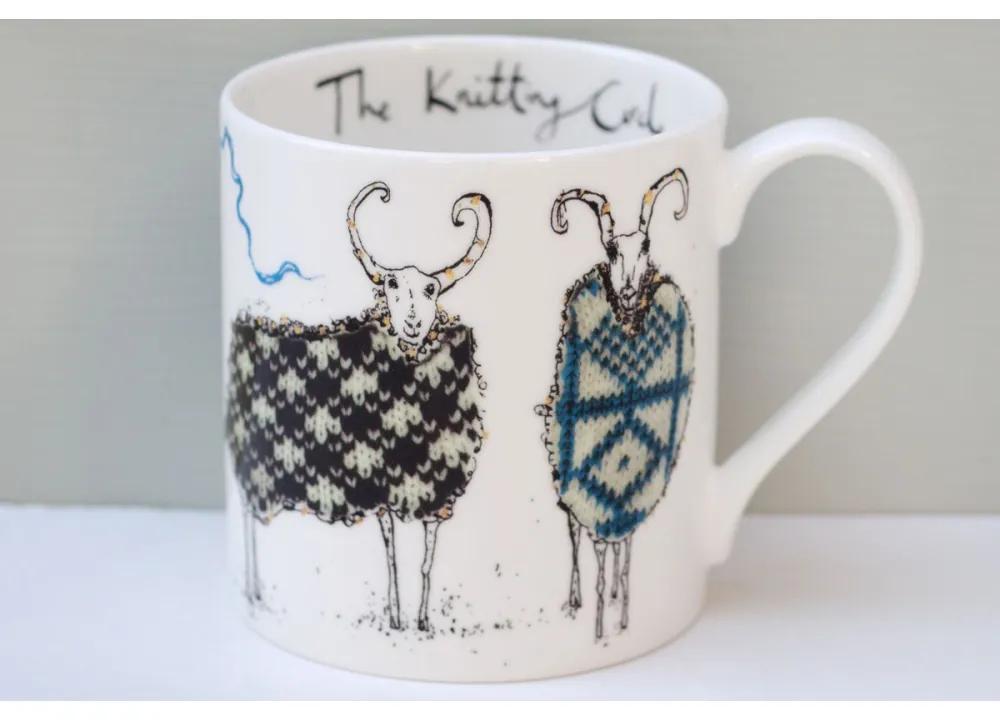 Porcelánový hrnek Knitting circle Sheep 350ml, Anna Wright UK
