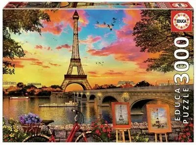 EDUCA Puzzle Západ slunce v Paříži / 3000 dílků / od 14 let