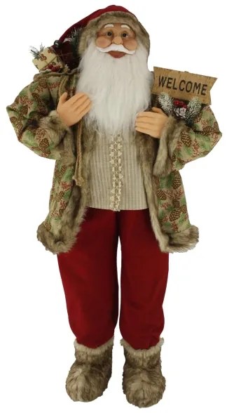 Dekorace Santa Claus Krémově-bordový 115cm