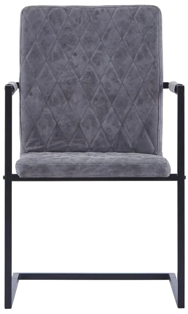 Konzolové jídelní židle 6 ks tmavě šedé umělá kůže,  278637