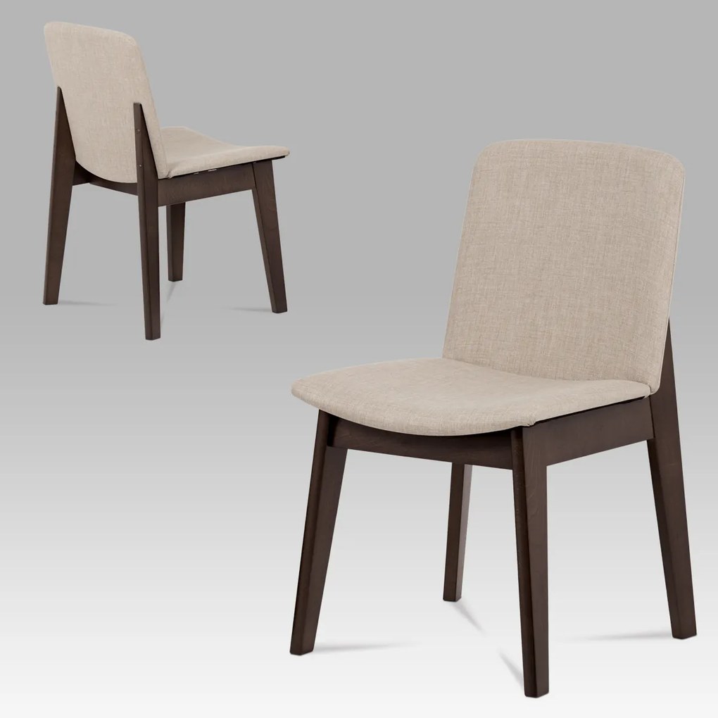 Artium Jídelní židle, barva ořech, potah krémový -  BC-3915 WAL