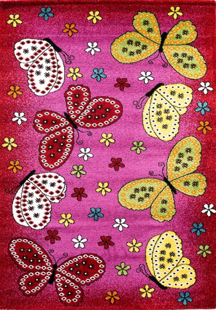 Spoltex, Dětský kusový koberec Toys Lilla C259, 133x195, růžová, dětský pokoj Biano.cz