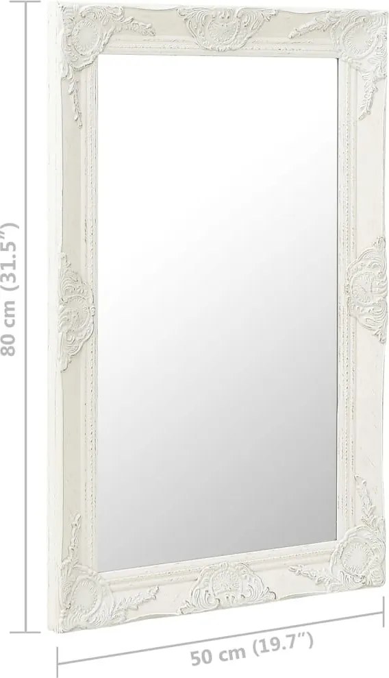 vidaXL Nástěnné zrcadlo barokní styl 50 x 80 cm [320320] Barva: Stříbrná