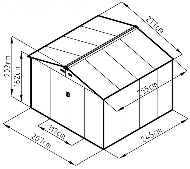 Zahradní domek ARES D 7,06 m² green IWH-10230038