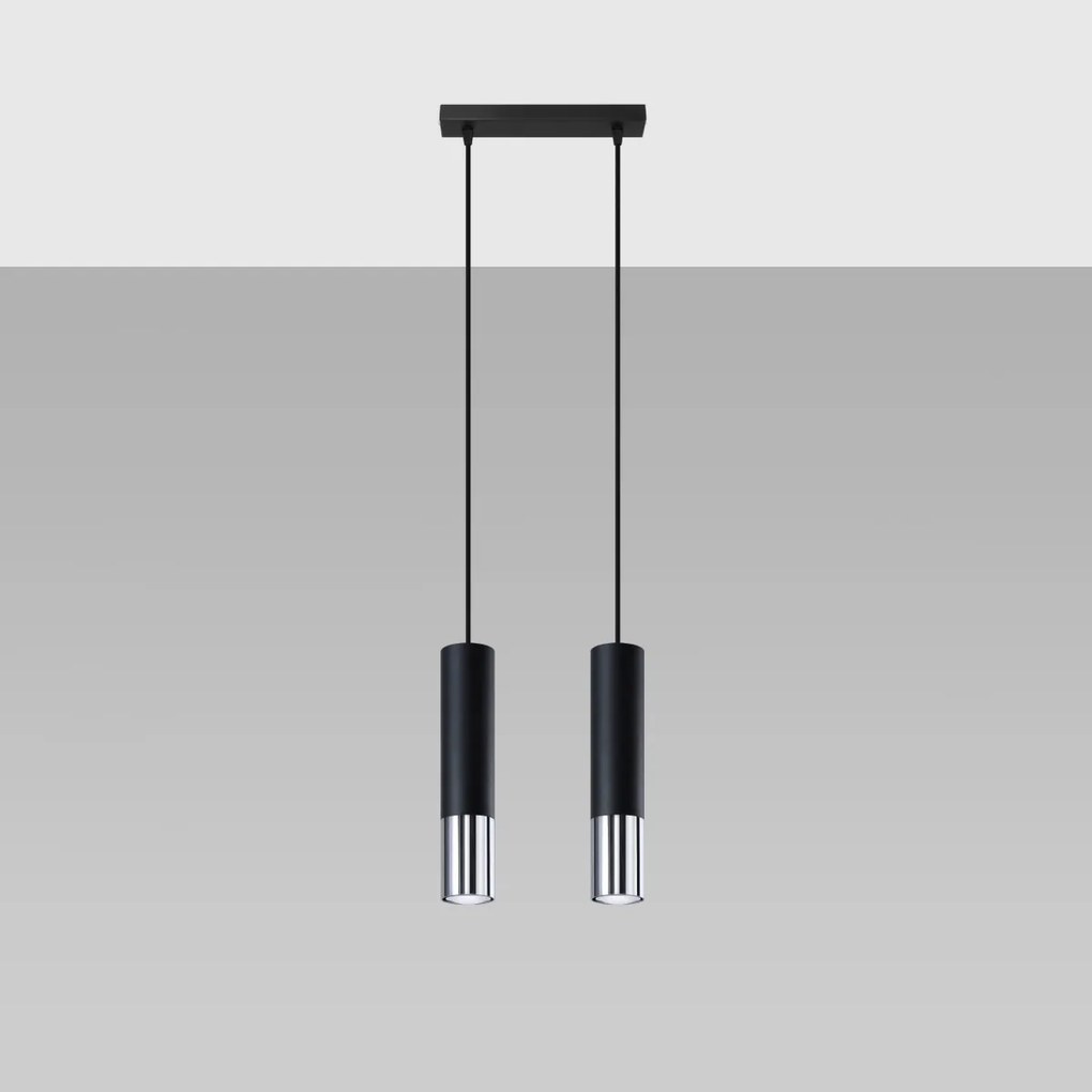 Sollux Lighting Závěsné svítidlo LOOPEZ 2 černé/chromové
