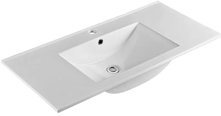 Mereo Mereo, Bino, koupelnová skříňka s keramickým umyvadlem 101 cm, bílá, dub, CN662