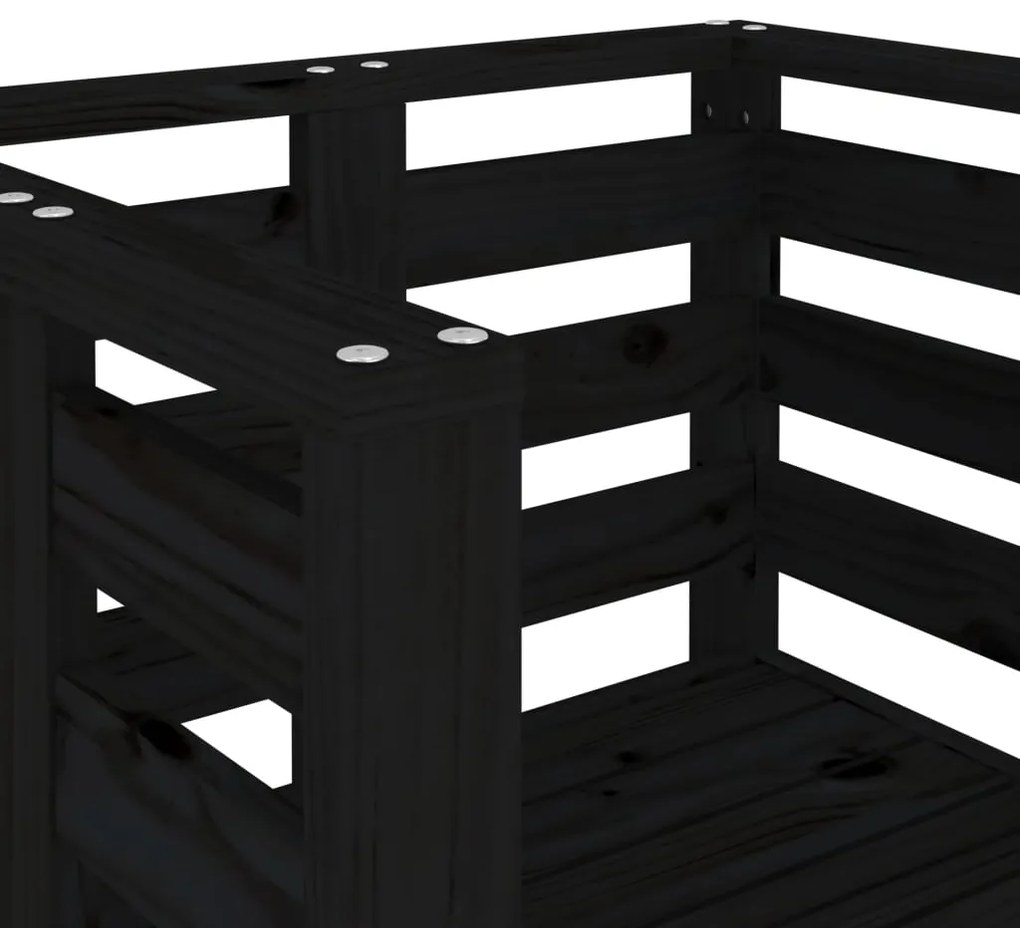 Zahradní židle 2 ks černé 61,5x53x71 cm masivní borové dřevo - Default Title