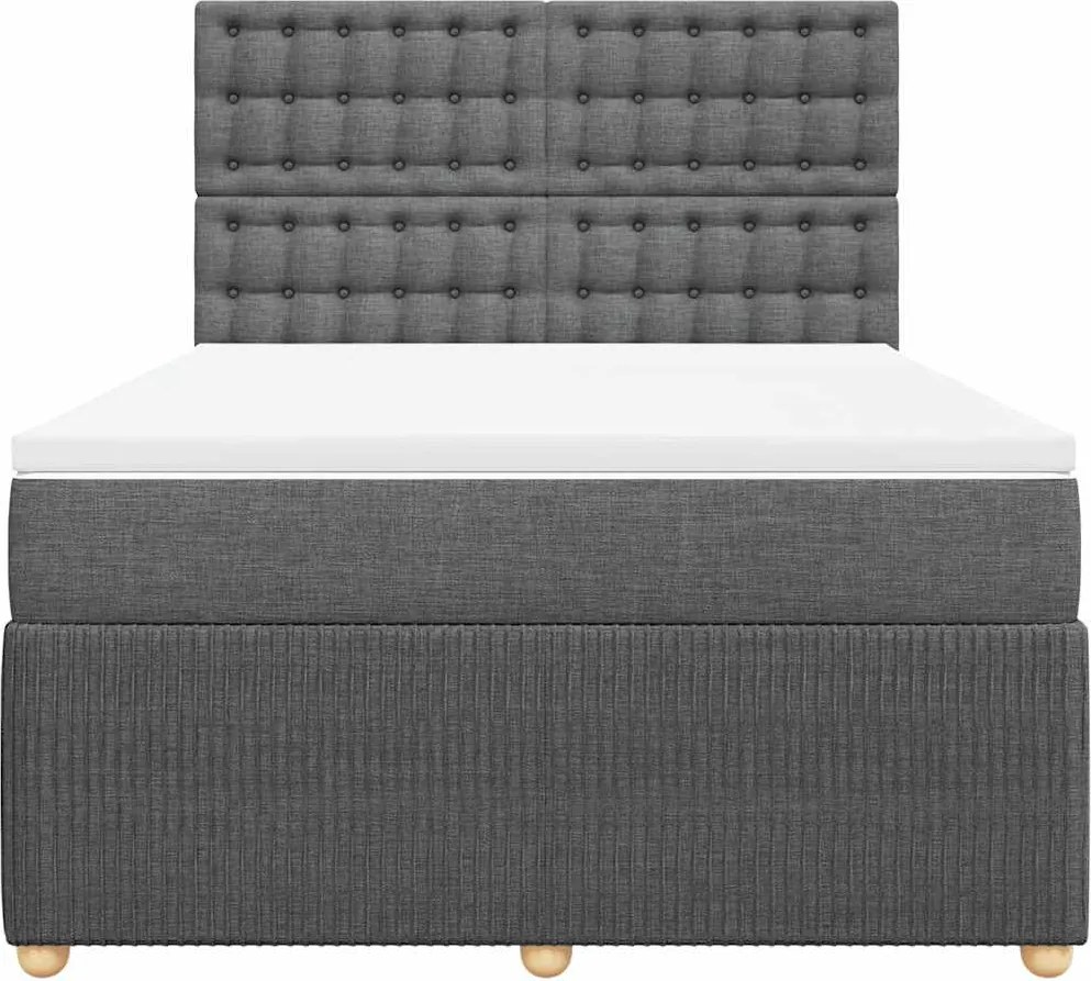 Box spring postel s matrací tmavě šedá 140x200 cm textil 3294394