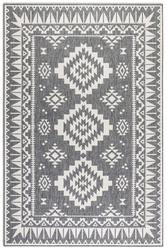 ELLE Decoration, Kusový koberec Gemini 106018 Silver z kolekce Elle – na ven i na doma, 160x230, šedá, chodba / předsíň