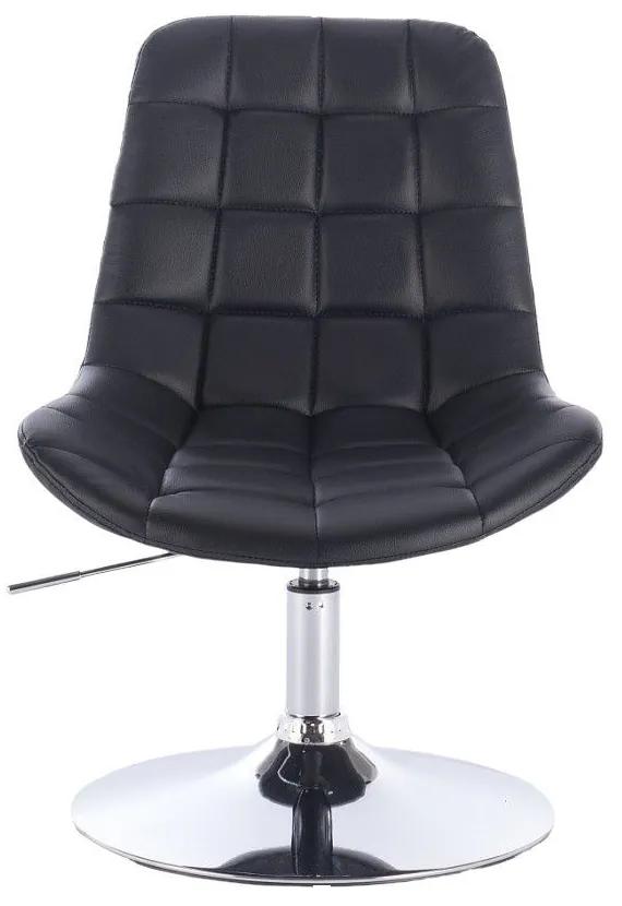 LuxuryForm Židle PARIS na kulaté stříbrné podstavě - černá