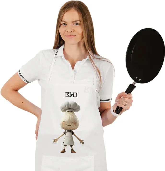 Kuchyňská zástěra Garlico EMI, Bílá