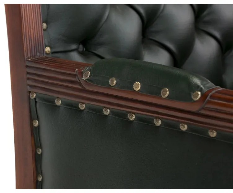 furniture-nabytek.cz - Masivní kancelářské křeslo Camford II, mahagon, lakované, zelené